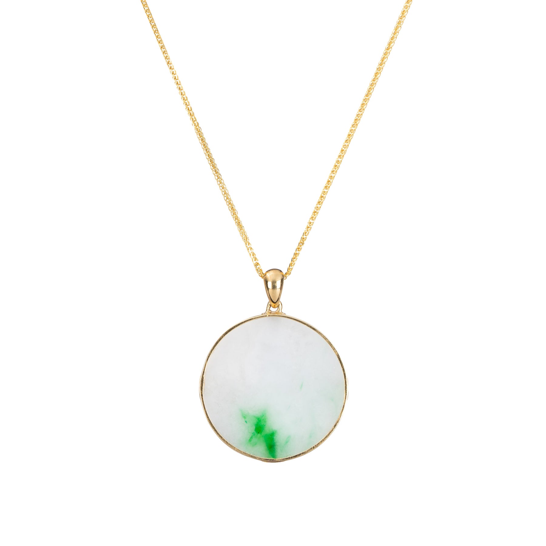 Round Jade Pendant - Floral Frame– MAYS GEMS