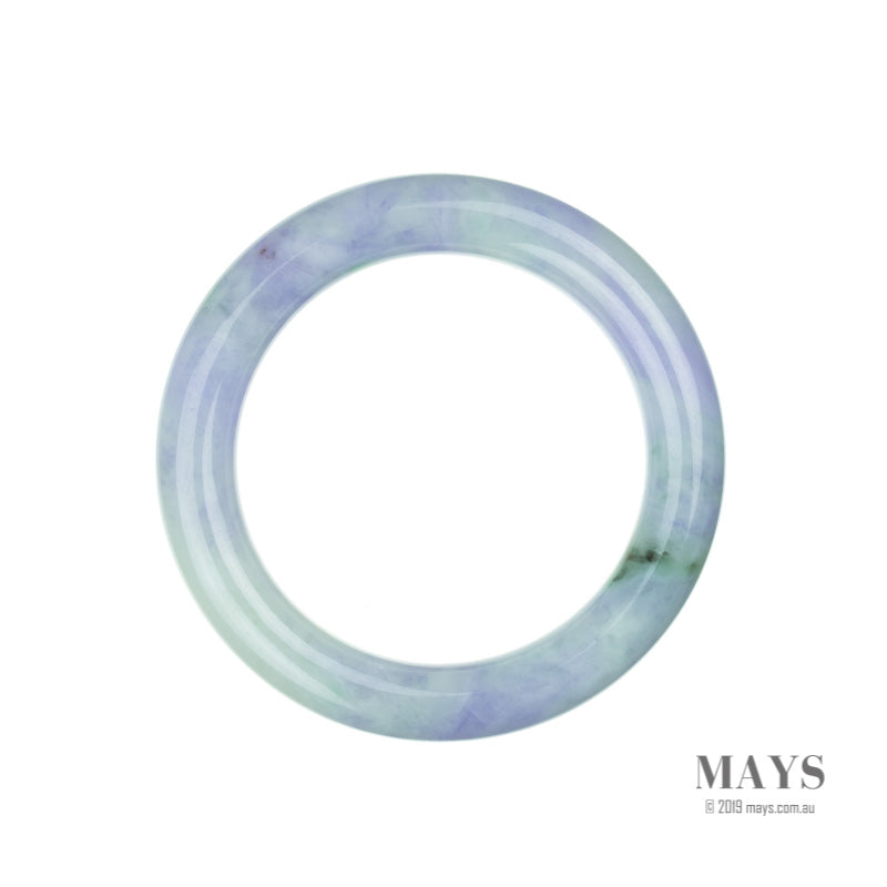 Real Natural Lavender Jade Bangle Bracelet - 57mm Round | MAYS™– MAYS GEMS