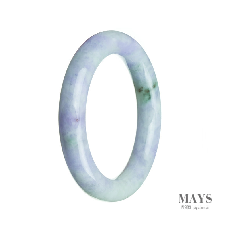 Real Natural Lavender Jade Bangle Bracelet - 57mm Round | MAYS™– MAYS GEMS
